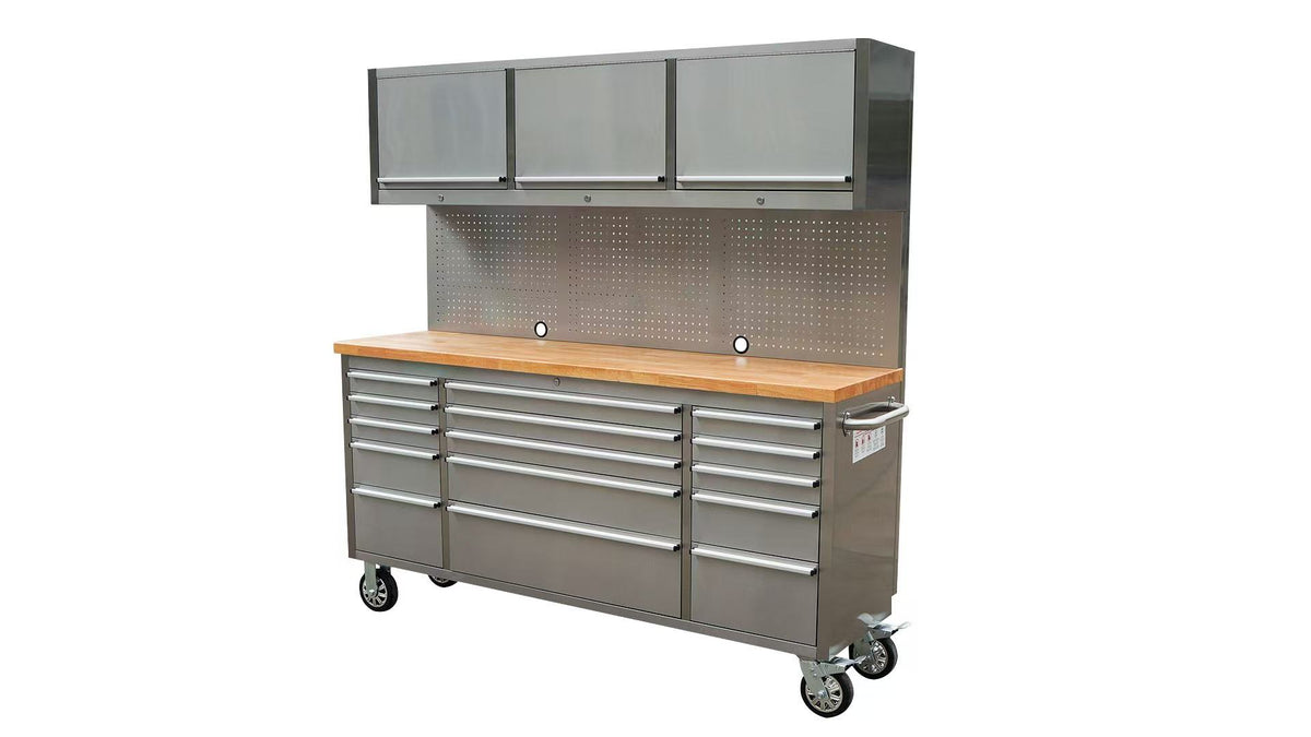 72 Inch Stainless-steel Rolling Workbench with Pegboard – nijibikes
