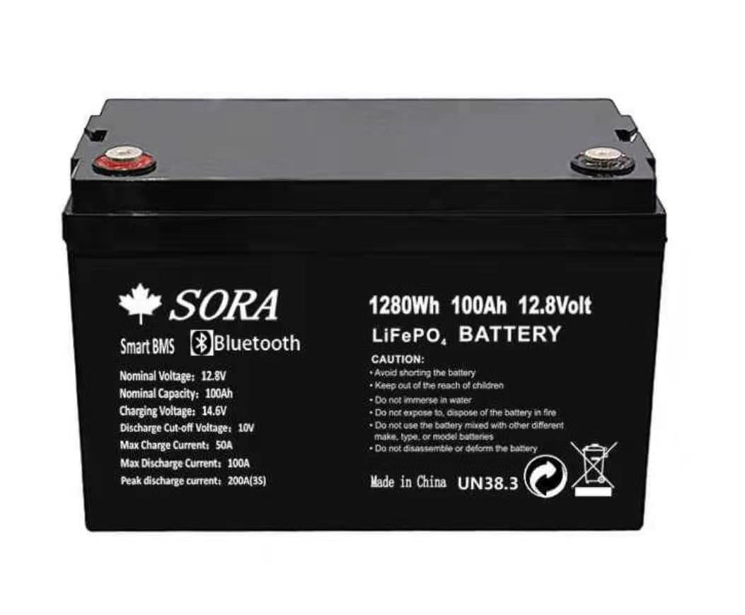SORA POWER LiFePO4 SMART BMS 12.8V 100AH LITHIUM IRON RV/TRAILER & WAT ...